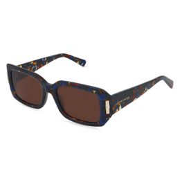 Longchamp LO765S N | Damen-Sonnenbrille | Fassung: Vollrand, Eckig, Acetat, Blau Marmoriert | Glasfarbe: Braun