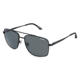 O`Neill O&rsquo;Neill 965054 | Unisex-Sonnenbrille | Fassung: Vollrand, Quadratisch, Metall, Schwarz Matt | Glasfarbe: Grau