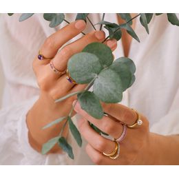 Tchibo - 925 Silber Ring pav&eacute; - Damen - Gr. 17 - rosa