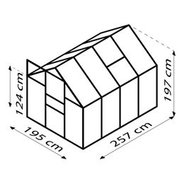 Vitavia Einsteiger-Gew&auml;chshaus inkl. Fundamentrahmen - 195x257x197cm - schwarz -