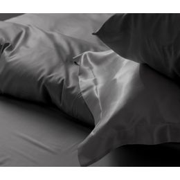 Schiesser Satin-Bettw&auml;sche &raquo;Ella&laquo; - dunkelgrau