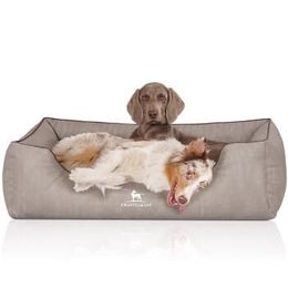 Knuffelwuff Orthop&auml;disches Hundebett Tampa aus laser-gestepptem Kunstleder grau XXL
