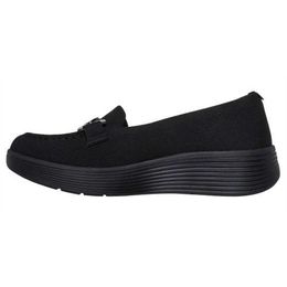 Skechers - Sneaker f&uuml;r Damen, Texturierter Strick, Passt &uuml;ber dem Spann, Plattform-Absatz (Schwarz)