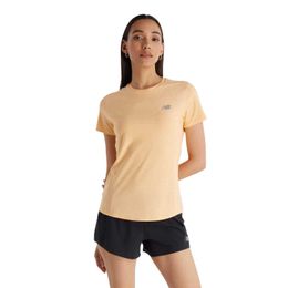 New Balance - T-Shirt f&uuml;r Damen, recyceltes Material, Schmal (Pfirsich)