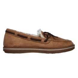 Skechers - "Cozy" Mokassin-Hausschuhe f&uuml;r Damen, Wildlederimitat, Flach (Kastanie)