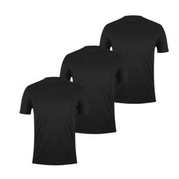 DONNAY - T-Shirt f&uuml;r Herren, Rundhalsausschnitt (3er-Pack) (Schwarz)