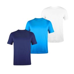 DONNAY - T-Shirt f&uuml;r Herren, Rundhalsausschnitt (3er-Pack) (Wei&szlig;/Blau/Marine)