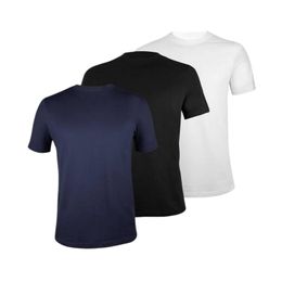DONNAY - T-Shirt f&uuml;r Herren, Rundhalsausschnitt (3er-Pack) (Wei&szlig;/Schwarz/Marine)