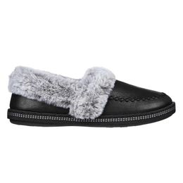 Skechers - "Cosy CampF" Hausschuhe f&uuml;r Damen, Leder (Schwarz)