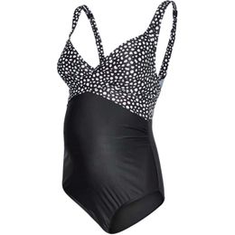 MAMALICIOUS - Badeanzug f&uuml;r Damen, Stoff, Umstandskleidung (Schwarz bedruckt)