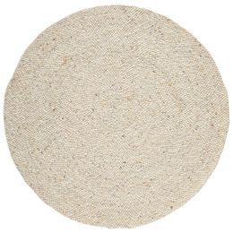 Linea Natura Handwebteppich, Beige, Textil, Steinoptik, rund, Care & Fair, Handmade in India, in verschiedenen Gr&ouml;&szlig;en erh&auml;ltlich, leicht zusammenrollbar, Teppiche & B&ouml;den, Teppiche, Runde Teppiche