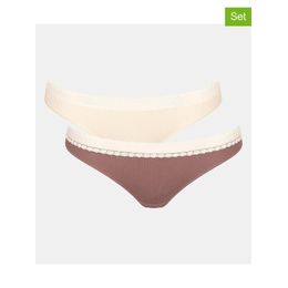 Sloggi 2er-Set: Slips in Creme/ Braun - 25% | Gr&ouml;&szlig;e M | Damen-unterteile