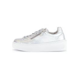 Gabor Leder-Sneakers in Silber - 52% | Gr&ouml;&szlig;e 39 | Damen-sneakers