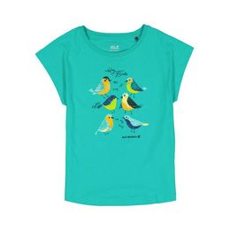 Jack Wolfskin Shirt "Tweeting Birds" in T&uuml;rkis - 55% | Gr&ouml;&szlig;e 104 | Kinder-oberteile