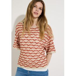 More & More More & More Pullover in Beige/ Rot - 54% | Gr&ouml;&szlig;e 40 | Damen-pullover-cardigans