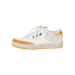 Reebok Leder-Sneakers "Club C Revenge" in Wei&szlig;/ Gelb - 56% | Gr&ouml;&szlig;e 39 | Damen-sneakers