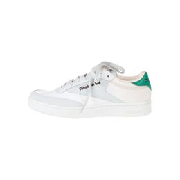 Reebok Leder-Sneakers "Club C" in Wei&szlig;/ Creme/ Gr&uuml;n - 52% | Gr&ouml;&szlig;e 38,5 | Damen-sneakers