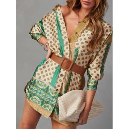 LA Angels Kleid in Beige/ Gr&uuml;n - 46% | Gr&ouml;&szlig;e L | Damen-kleider