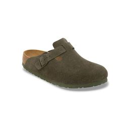 Birkenstock Leder-Clogs "Boston" in Khaki - 15% | Gr&ouml;&szlig;e 44 | Damen-pantoletten