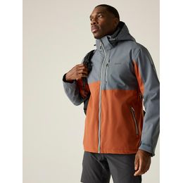 Regatta Funktionsjacke "Bosfield" in Grau/ Orange - 72% | Gr&ouml;&szlig;e S | Herren-outdoorjacken