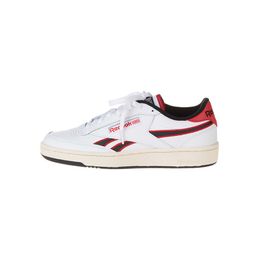 Reebok Leder-Sneakers "Club C Revenge" in Wei&szlig;/ Schwarz/ Rot - 50% | Gr&ouml;&szlig;e 45,5 | Damen-sneakers