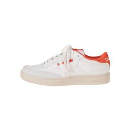 Reebok Leder-Sneakers "Club C" in Wei&szlig;/ Orange - 55% | Gr&ouml;&szlig;e 42 | Damen-sneakers