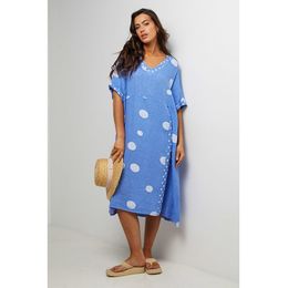 Le Monde du Lin Leinen-Kleid in Blau - 76% | Gr&ouml;&szlig;e 38/40 | Damen-kleider