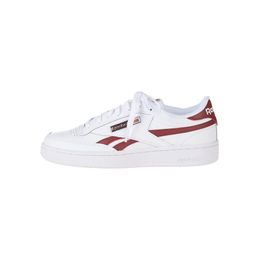 Reebok Leder-Sneakers "Club C Revenge" in Wei&szlig;/ Rot/ Hellbraun - 52% | Gr&ouml;&szlig;e 38,5 | Damen-sneakers
