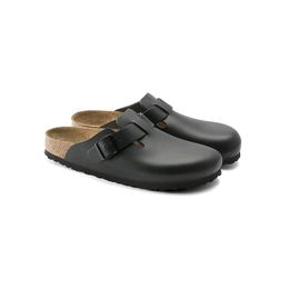 Birkenstock Leder-Clogs "Boston" in Schwarz - Weite N - -14% | Gr&ouml;&szlig;e 40 | Damen-pantoletten