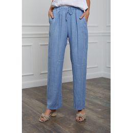 Fleur de Lin Leinen-Hose "Honas" in Hellblau - 72% | Gr&ouml;&szlig;e XL | Damenhosen