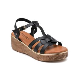 Sixth Sens Keilsandaletten in Schwarz - 57% | Gr&ouml;&szlig;e 38 | Damen-sandalen