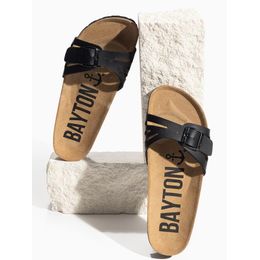 BAYTON Leder-Pantoletten "Athena" in Schwarz - 41% | Gr&ouml;&szlig;e 39 | Damen-pantoletten