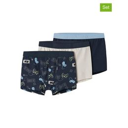 name it 3er-Set: Boxershorts "Gamer" in Dunkelblau/ Beige - 15% | Gr&ouml;&szlig;e 134/140 | Kinder-waesche