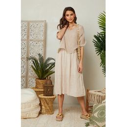 Lin Passion Kleid in Beige - 71% | Gr&ouml;&szlig;e 36/38 | Damen-kleider