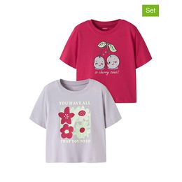 name it 2er-Set: Shirts "Henisa" in Lila/ Pink - 22% | Gr&ouml;&szlig;e 104 | Kinder-oberteile