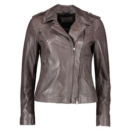 7eleven Lederjacke "Nico" in Grau - 57% | Gr&ouml;&szlig;e 38 | Damenjacken