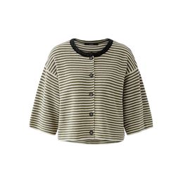 Oui Cardigan in Wei&szlig;/ Khaki - 66% | Gr&ouml;&szlig;e 36 | Damen-pullover-cardigans