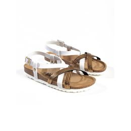 BACKSUN Sandaletten "Veracruz" in Wei&szlig;/ Gold - 60% | Gr&ouml;&szlig;e 39 | Damen-sandalen