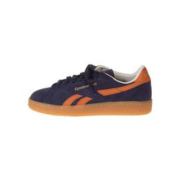 Reebok Leder-Sneakers "Club C Grounds" in Dunkelblau/ Orange - 52% | Gr&ouml;&szlig;e 37,5 | Damen-sneakers