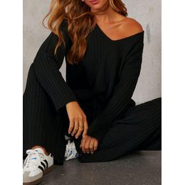 Milan Kiss 2tlg. Outfit in Schwarz - 67% | Gr&ouml;&szlig;e S | Damen-pullover-cardigans