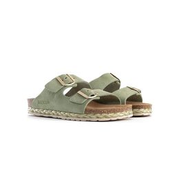 BACKSUN Leder-Pantoletten "Vada" in Gr&uuml;n - 52% | Gr&ouml;&szlig;e 39 | Damen-pantoletten