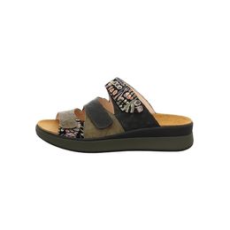 Think! Leder-Pantoletten in Khaki/ Schwarz - 58% | Gr&ouml;&szlig;e 39 | Damen-pantoletten