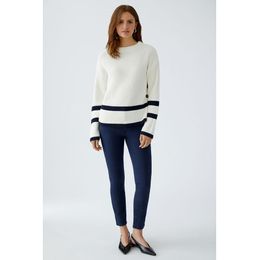 Oui Pullover in Wei&szlig;/ Dunkelblau - 61% | Gr&ouml;&szlig;e 46 | Damen-pullover-cardigans