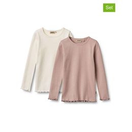Wheat 2er-Set: Longsleeves "Ida" in Creme/ Rosa - 59% | Gr&ouml;&szlig;e 104 | Kinder-longsleeves