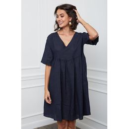 Fleur de Lin Leinen-Kleid "Etsy" in Dunkelblau - 73% | Gr&ouml;&szlig;e L | Damen-kleider