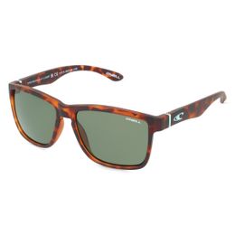 O`Neill O'NEILL ONS 9033 2.0 | Unisex-Sonnenbrille | Fassung: Vollrand, Quadratisch, Kunststoff, Braun Havanna | Glasfarbe: Gr&uuml;n