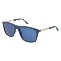 Emporio Armani EA4237 | Herren-Sonnenbrille | Fassung: Vollrand, Quadratisch, Kunststoff, Blau Matt | Glasfarbe: Grau