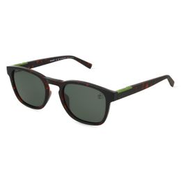 Timberland TB00007 | Unisex-Sonnenbrille | Fassung: Vollrand, Rund, Kunststoff, Havanna Dunkel | Glasfarbe: Gr&uuml;n