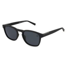 Timberland TB00007 | Unisex-Sonnenbrille | Fassung: Vollrand, Rund, Kunststoff, Schwarz Matt | Glasfarbe: Grau