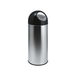 Push-M&uuml;lleimer, Stahl, Volumen 55 l, verzinkter Innenbeh&auml;lter, Edelstahl kaiserkraft